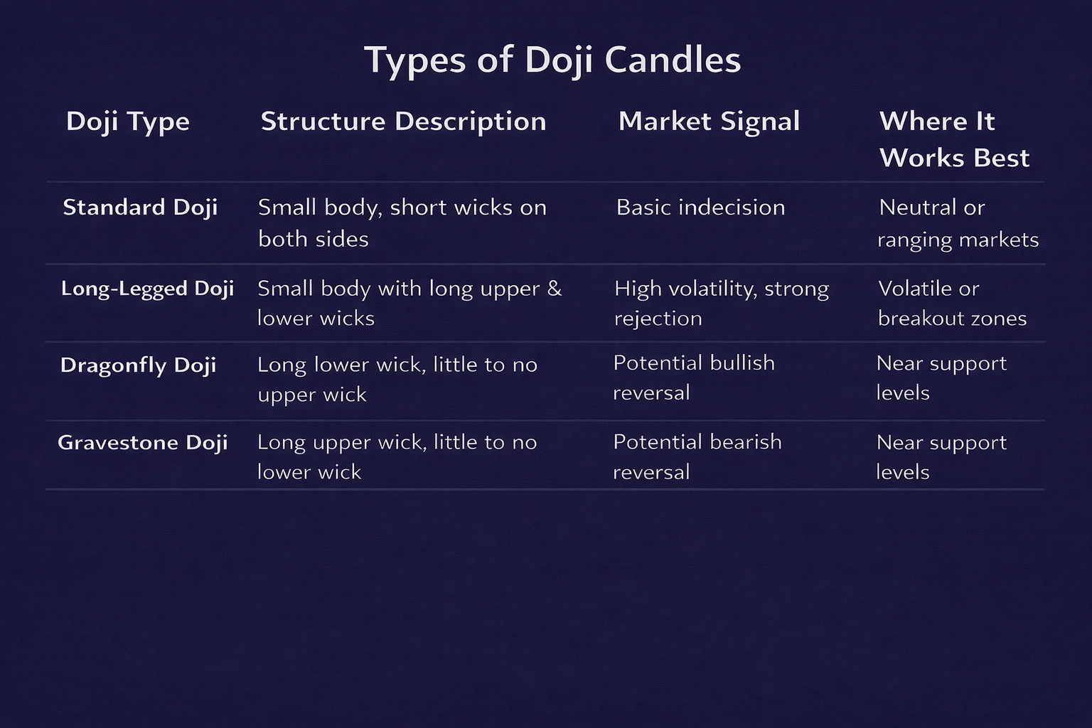 Doji Candle Explained: Meaning, Types & Trading Strategy Guide